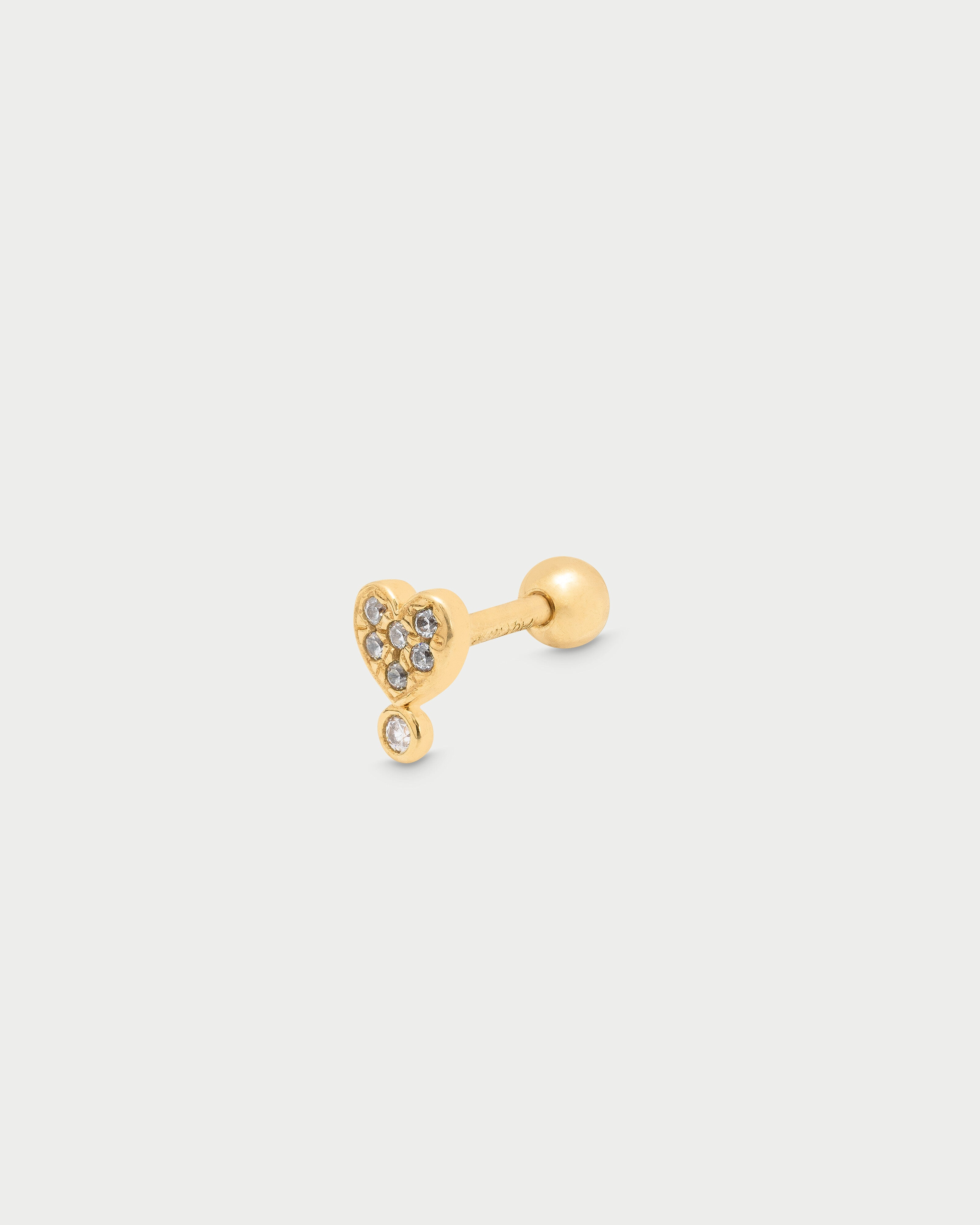 Helix piercing with heart and ball closure | Rue des Mille | Rue des Mille